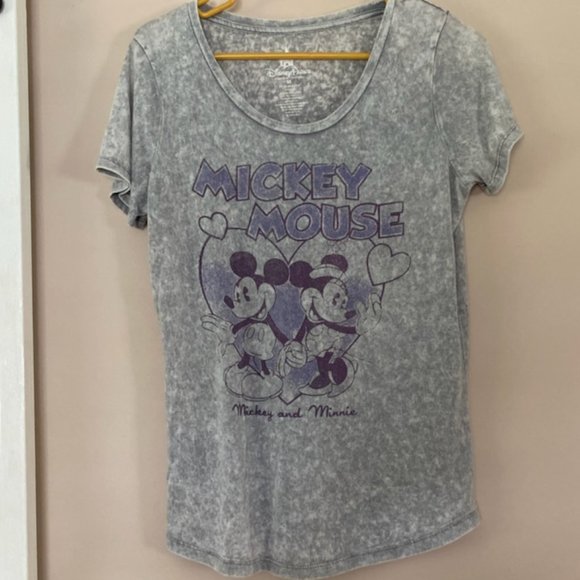 Disney | Tops | Gray Mickey Mouse Tshirt Mickey And Minnie | Poshmark